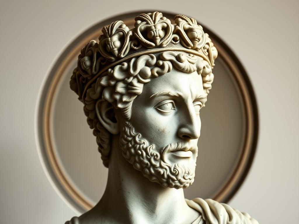Generieren Ancient Rome Caesar Emperor Bust Laurel Wreath Toga