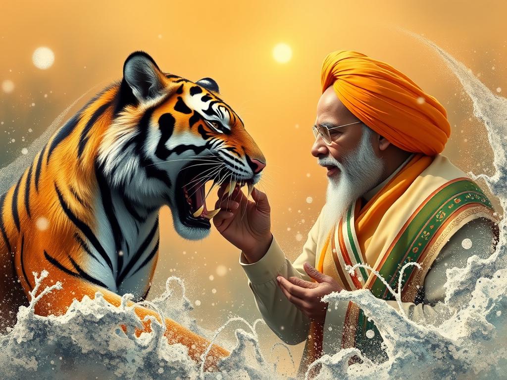 Tiger And Modi Ji Ki Fight