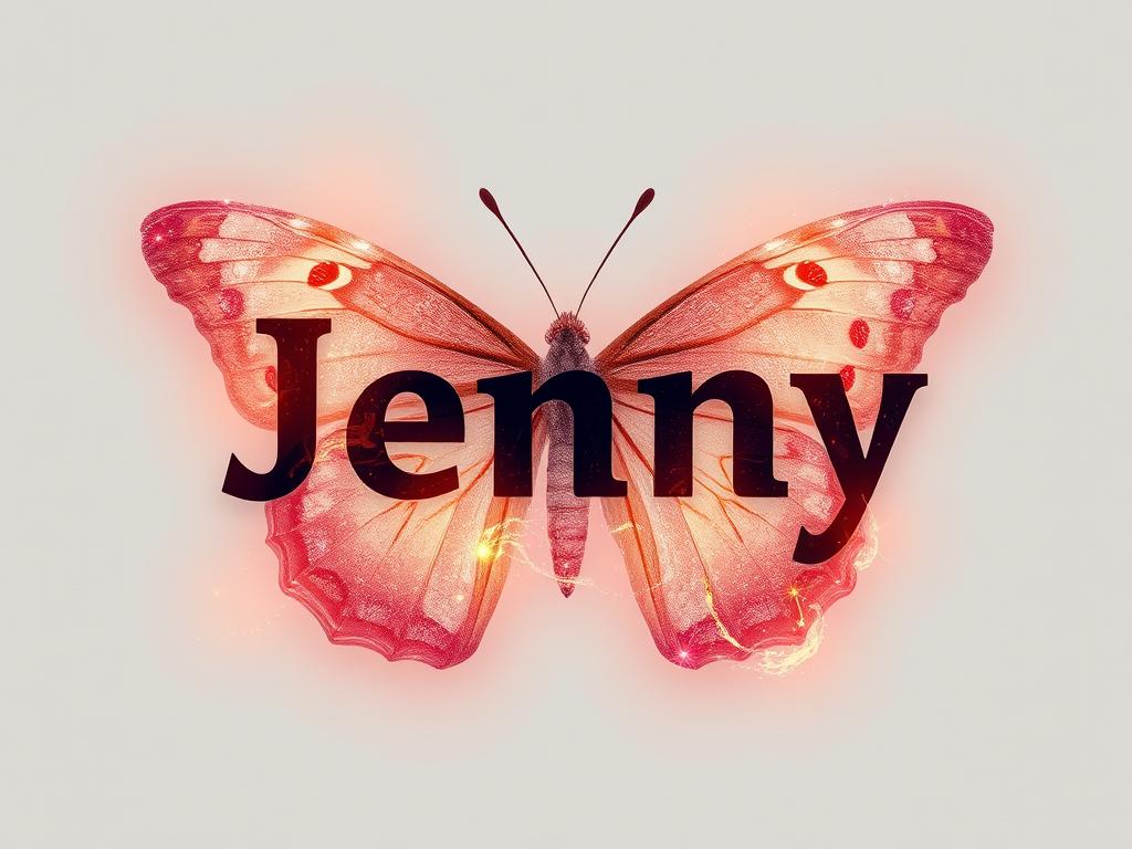 A Sublimation Of A Text Effect Of A Butterfly Name Jenny