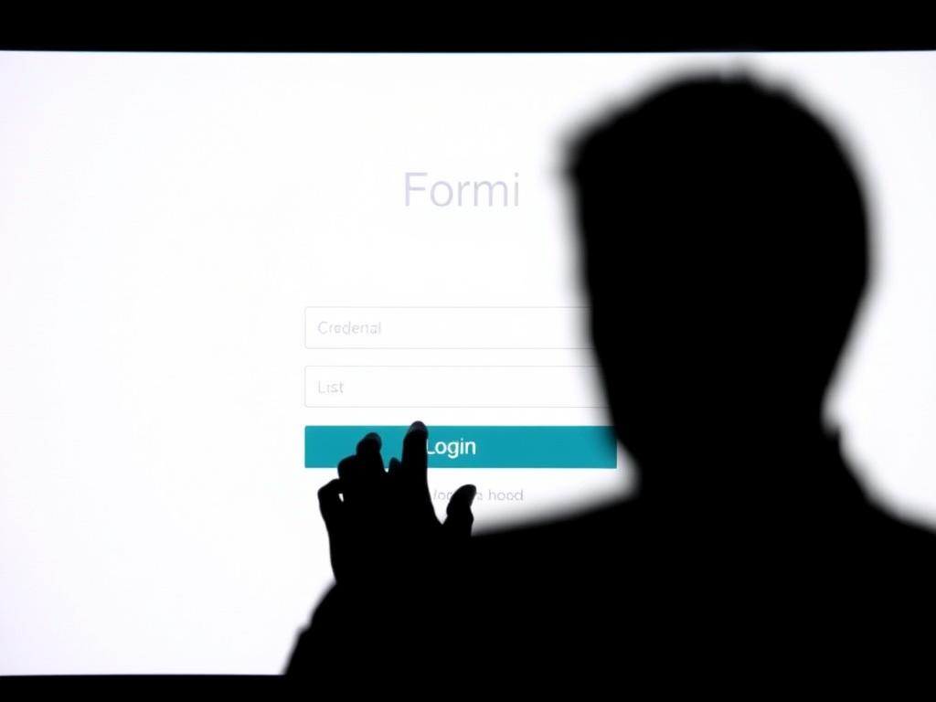 A Silhouette Or Icon Of A Person Typing Or Entering Credentials