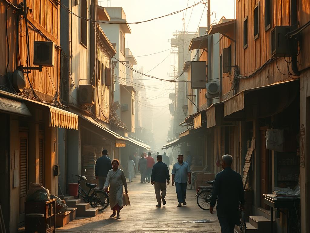 An Indian Small Town Named Satyangar Early Morning Narrow Streets