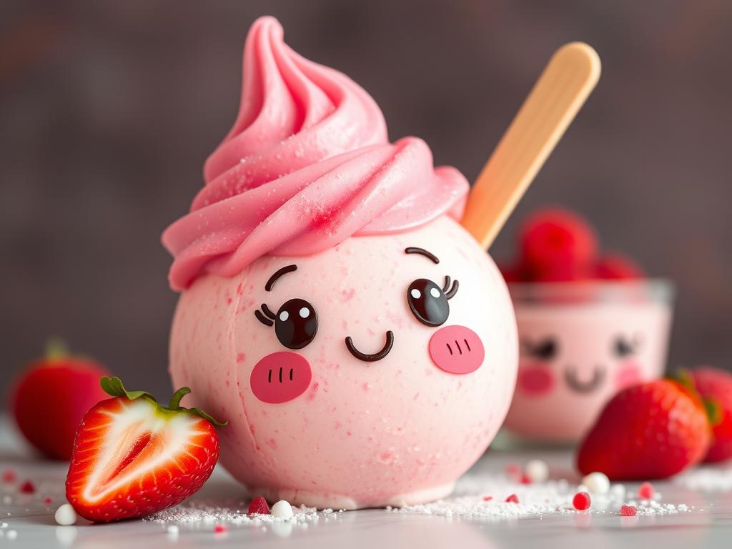 Create A Image For Mela Flavour Ice Cream And Cute Ice Cream