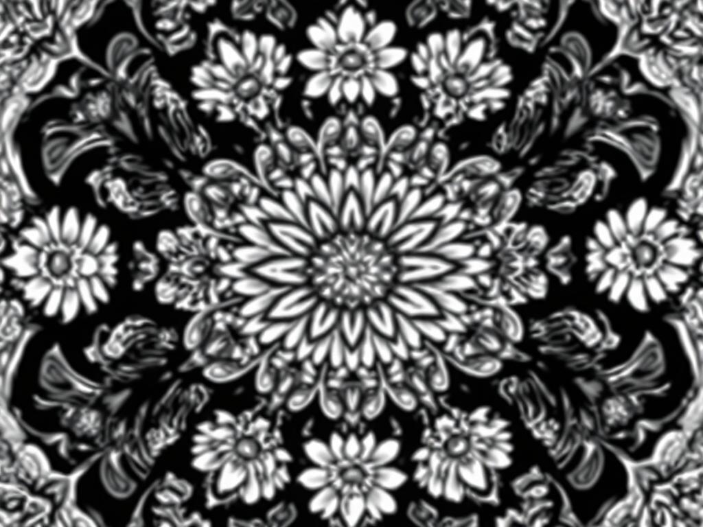 A Highly Detailed Black And White Mandala Inspired By MC Escher
