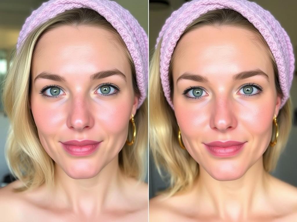 Before-after Glowing Skin Transformation