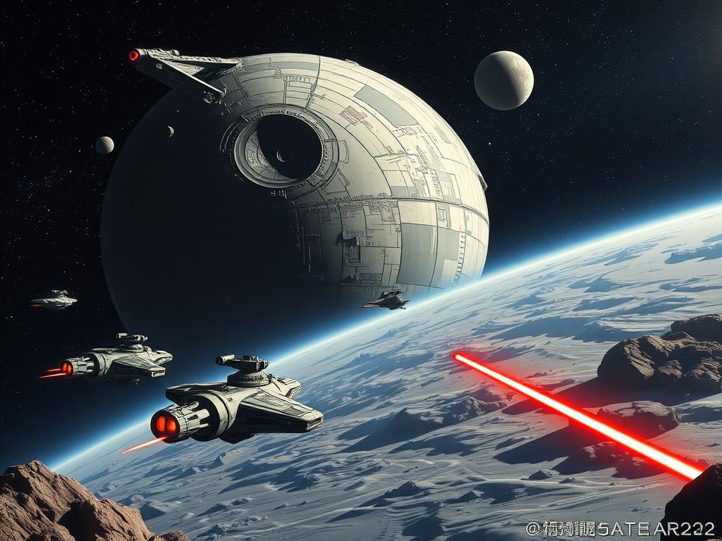 Starwars Spaceships Contact Deathstar For Enter Area