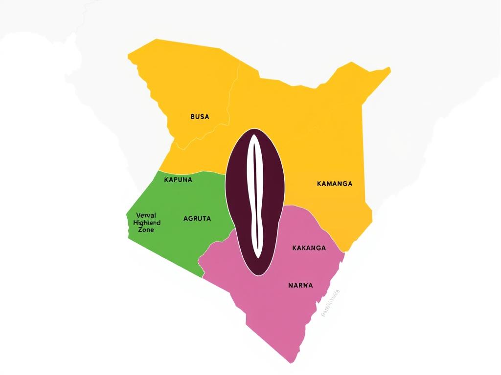 Create A High-resolution Color-delineated Map Of Kenya Highlighting
