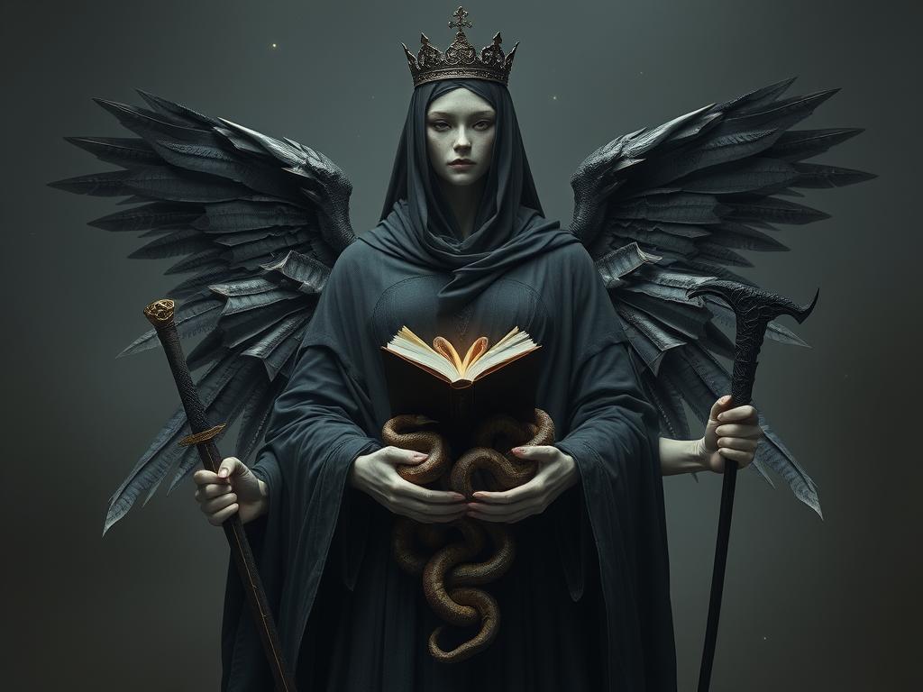An Extraordinarily Massive Female Figure Clad In A Layered But
